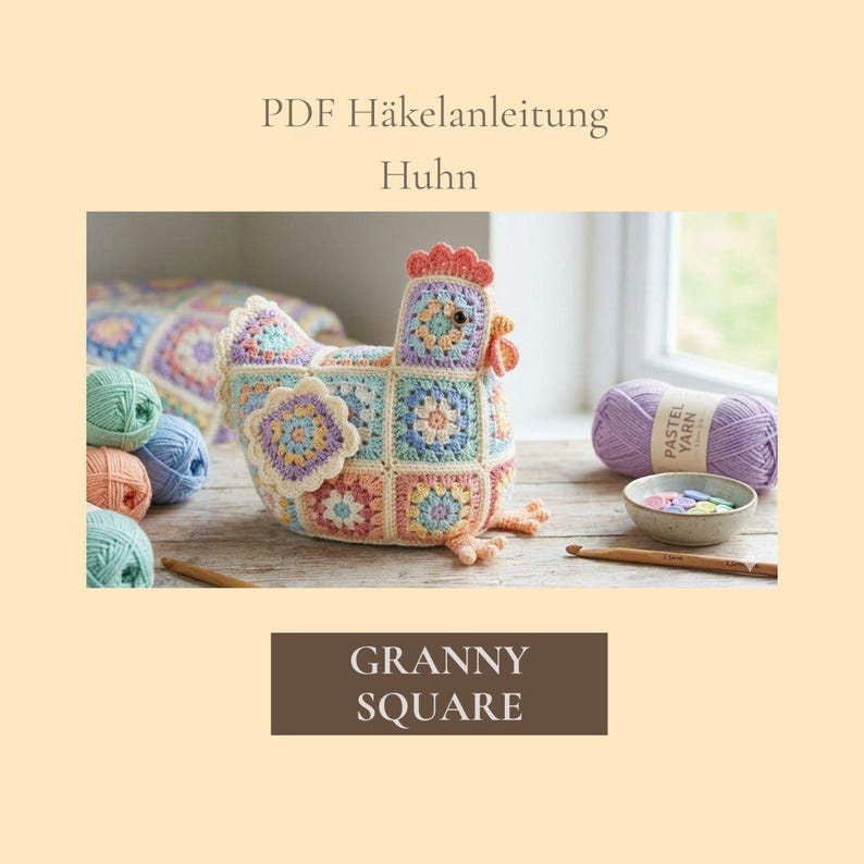 Granny Square Chicken Crochet Pattern - Etsy
