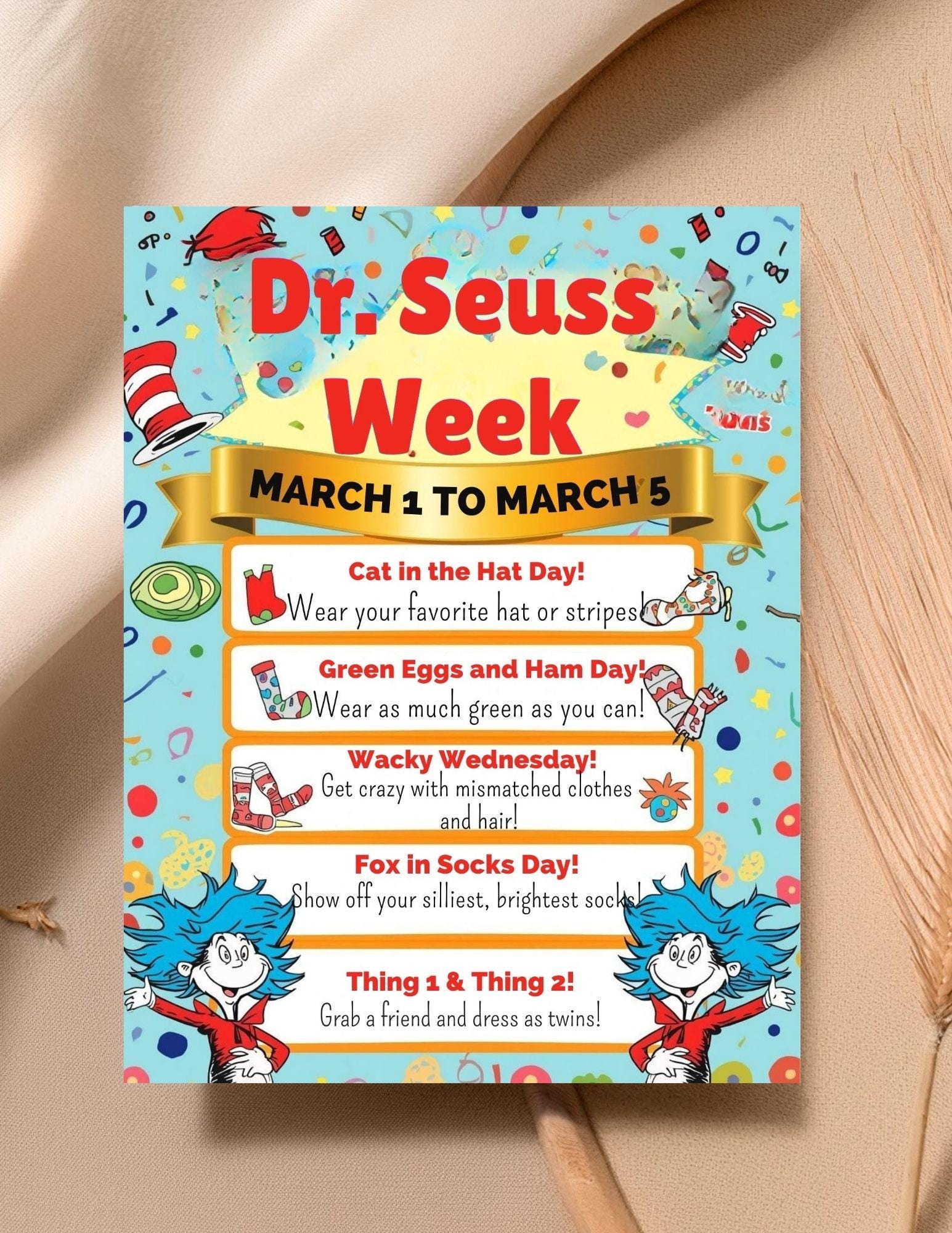 Editable Dr. Seuss Template | School Reading Flyer | Printable ...
