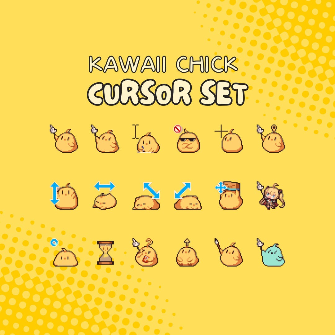 Animated Kawaii Chick Cursors: Yellow Windows Mouse Pointer, Aesthetic ...