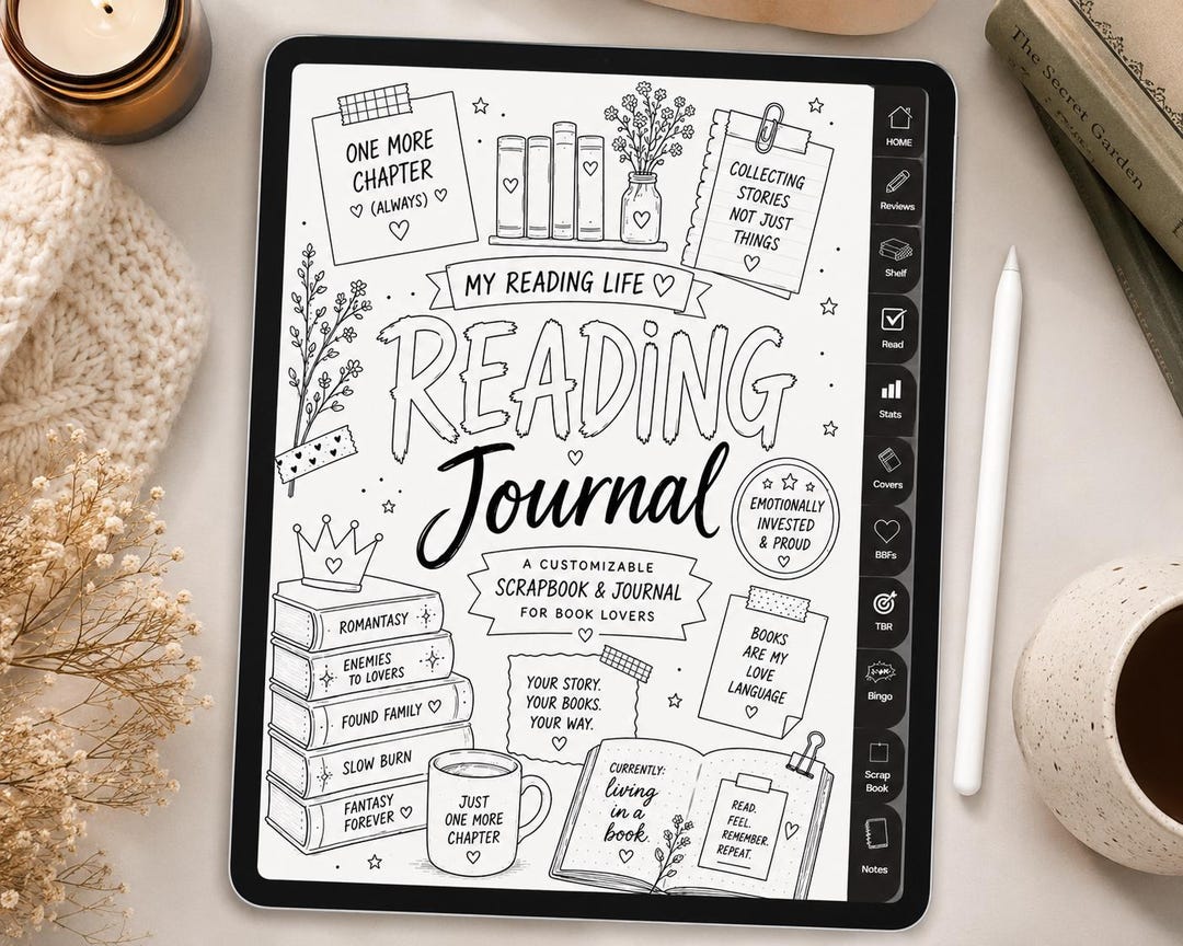 Customizable Digital Reading Journal for Goodnotes & Notability ...