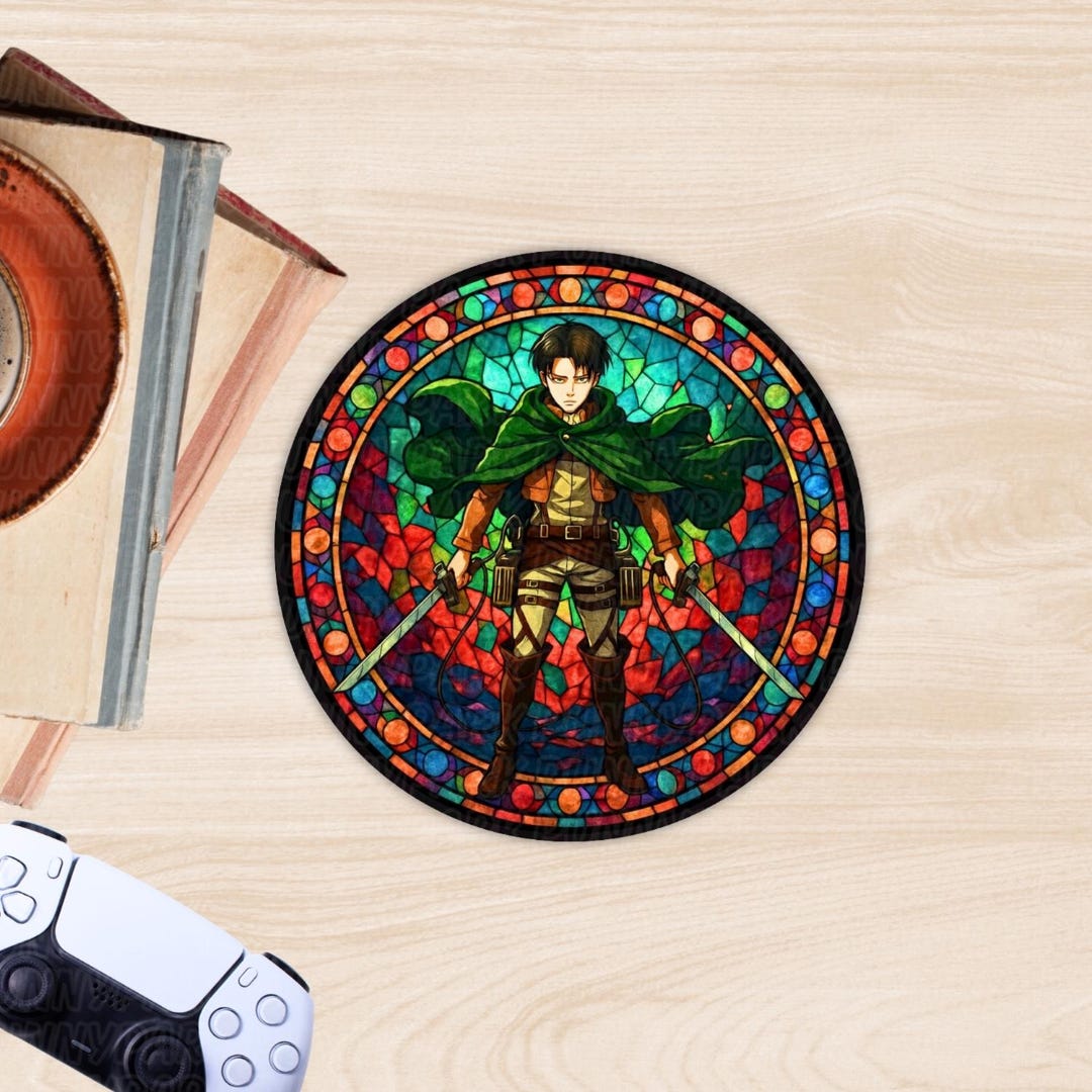 Giant Titan Warrior V4 Anime Drink Coasters - Stained Glass Coasters ...