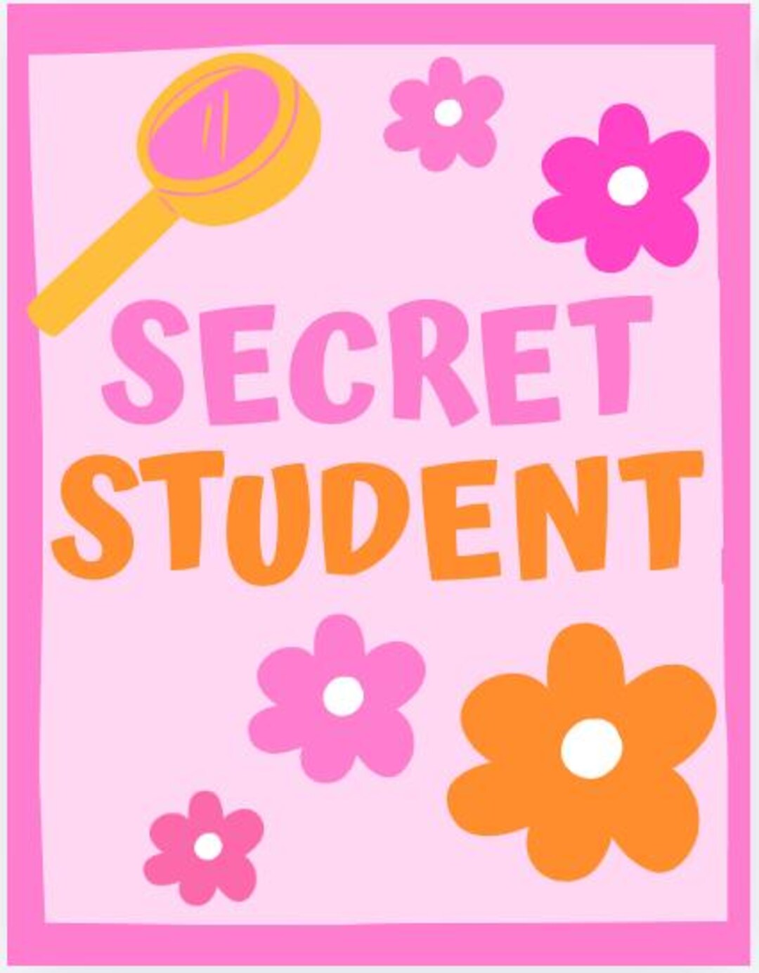 Secret Student Poster - Etsy
