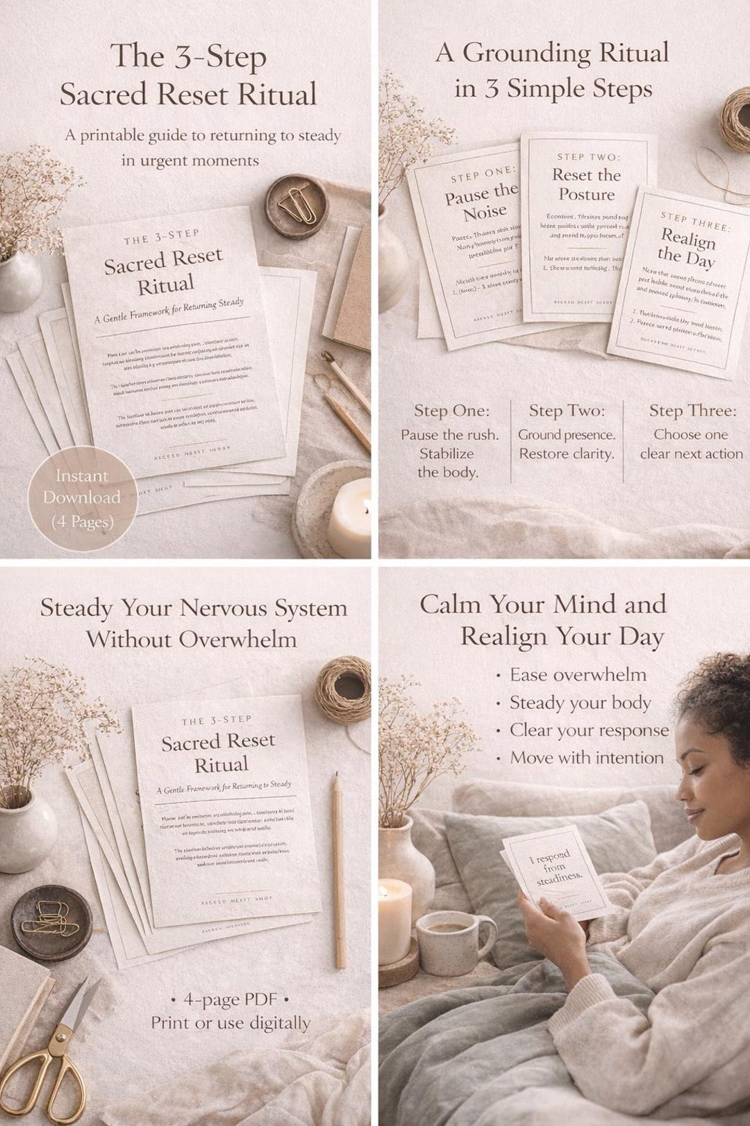 5-minute Grounding Reset Printable – Nervous System Worksheet, Anxiety ...