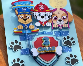 Personalized Paw Print Cake Topper: Puppy Party Decor - Etsy