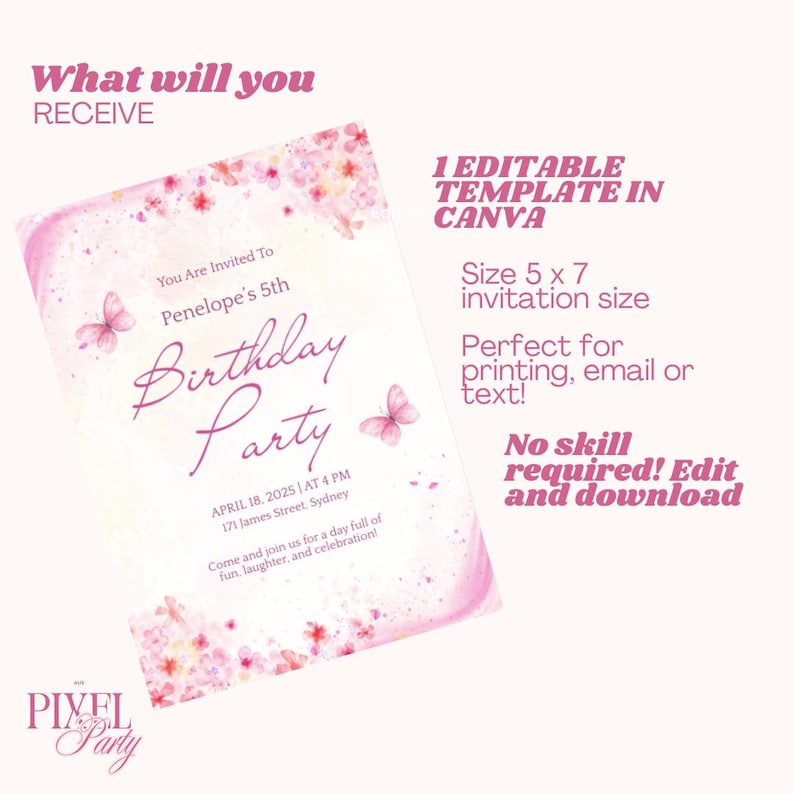 Kids Spa Birthday Invitation, Pastel Party Invite, Editable (digital ...