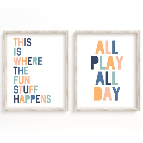 Playroom Poster Print Pack Printable Wall Art Poster Print - Etsy