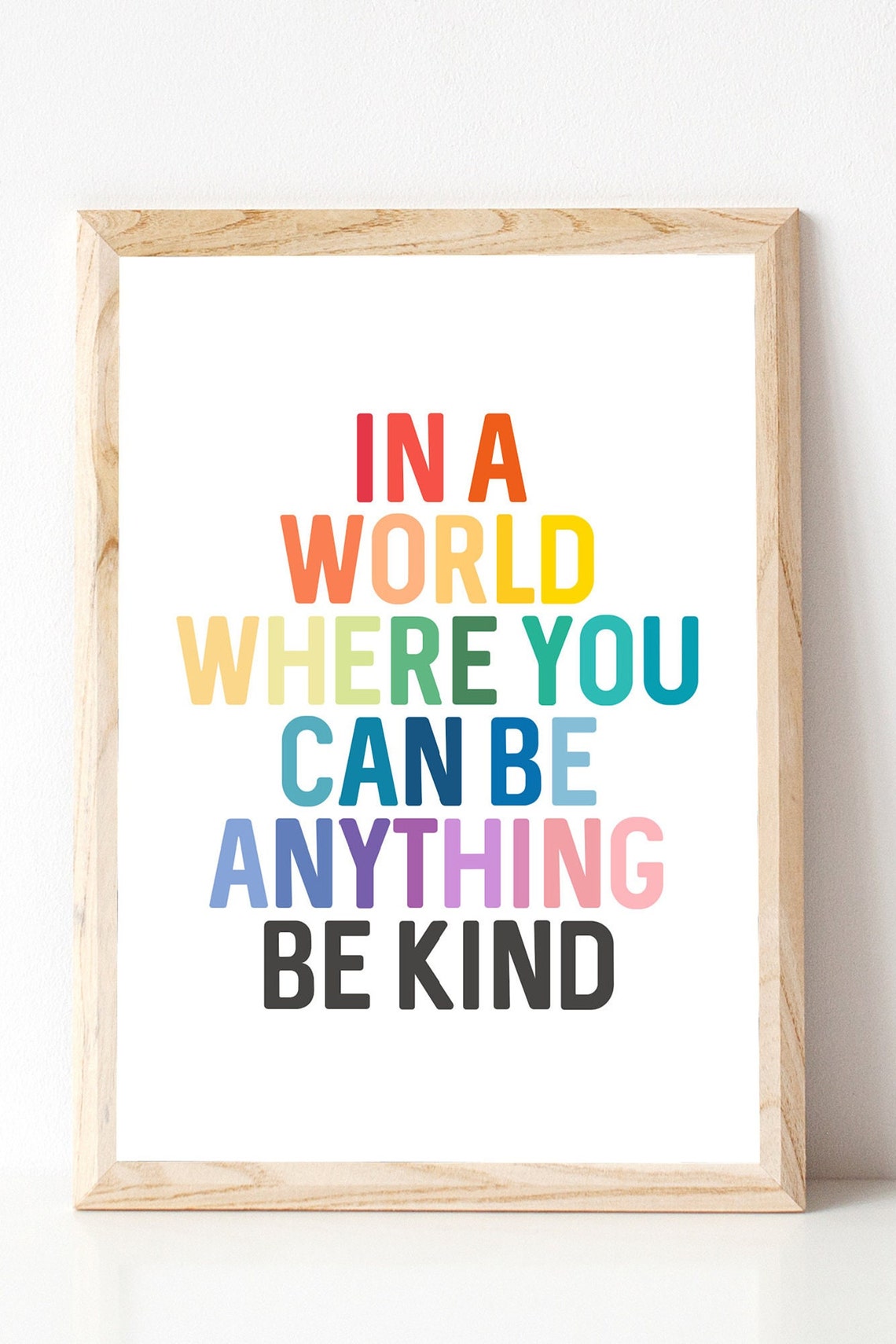 In A World Where You Can Be Anything Be Kind Kindness Print - Etsy