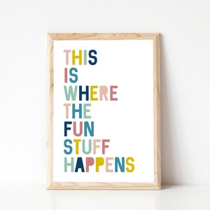 This is Where the Fun Stuff Happens Poster Print Playroom - Etsy