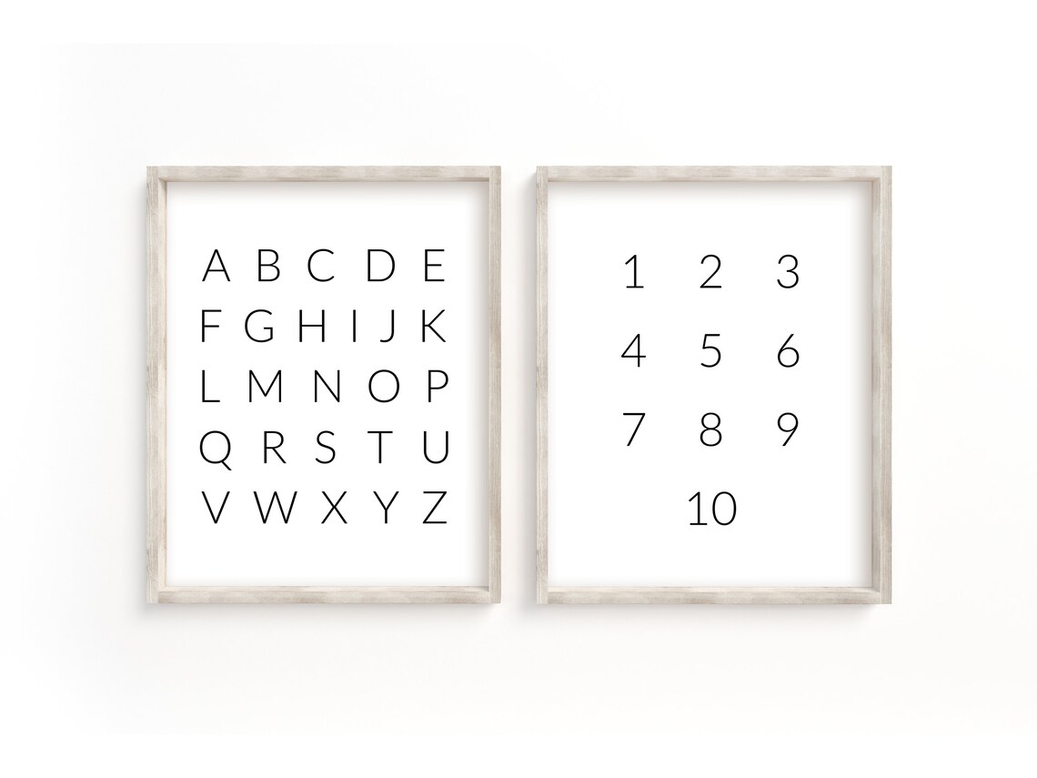 Farmhouse ABC Print, Alphabet Numbers Print Pack, Playroom Printables ...