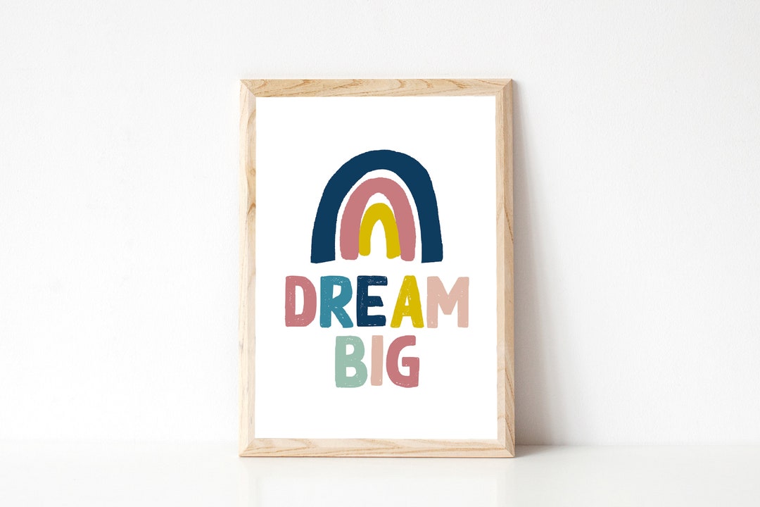 Dream Big Printable, Kids Art, Digital Print, Printable Nursery Wall ...