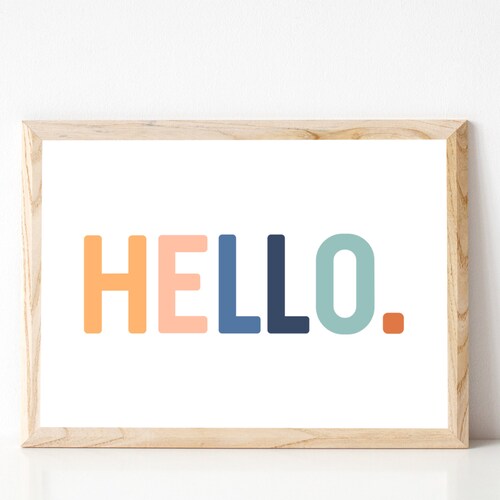 Hello Prints Large Poster Printable Wall Art Horizontal - Etsy