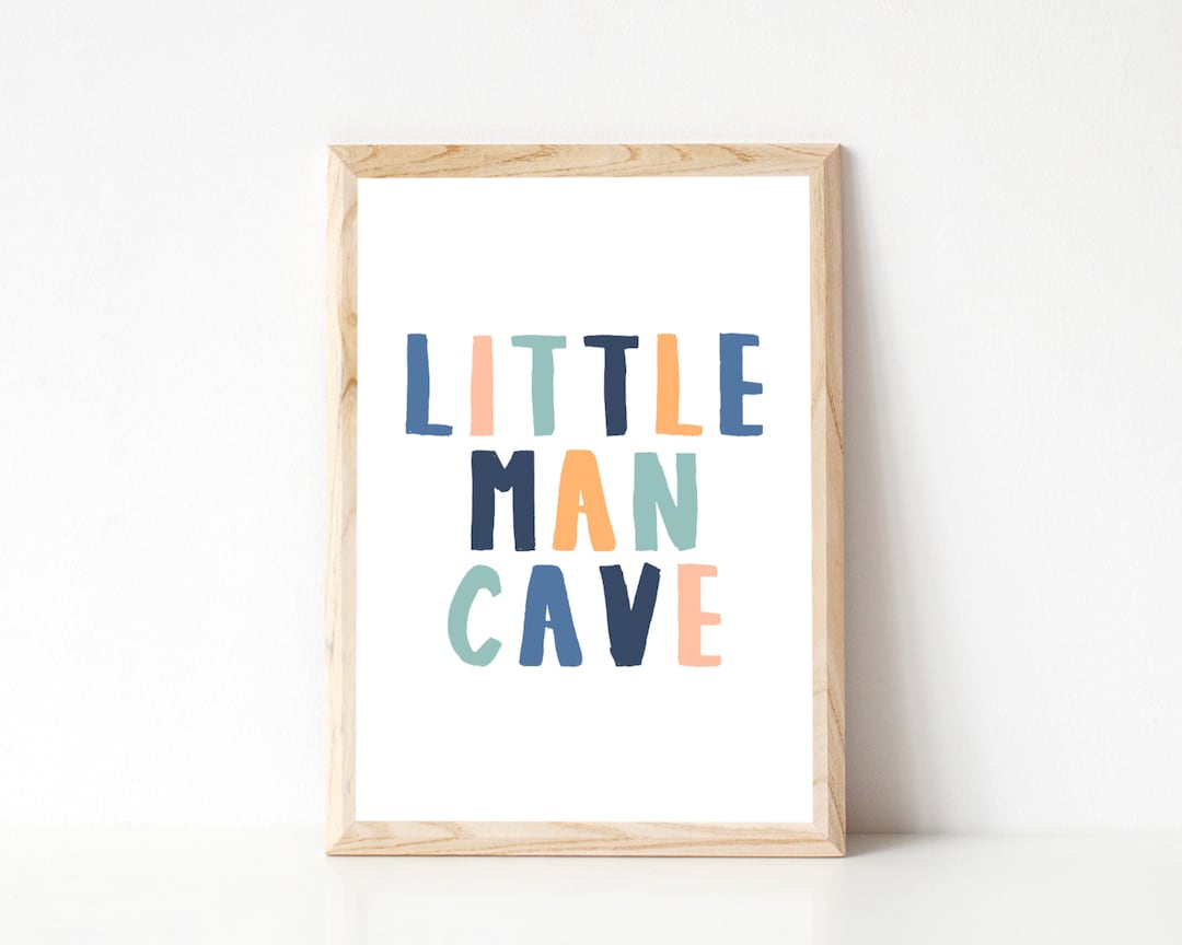 Little Man Cave, Printable Poster, Nursery Decor, Nursery Printables ...