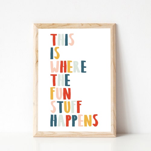 Rainbow Print Rainbow Decor This is Where the Fun Stuff - Etsy