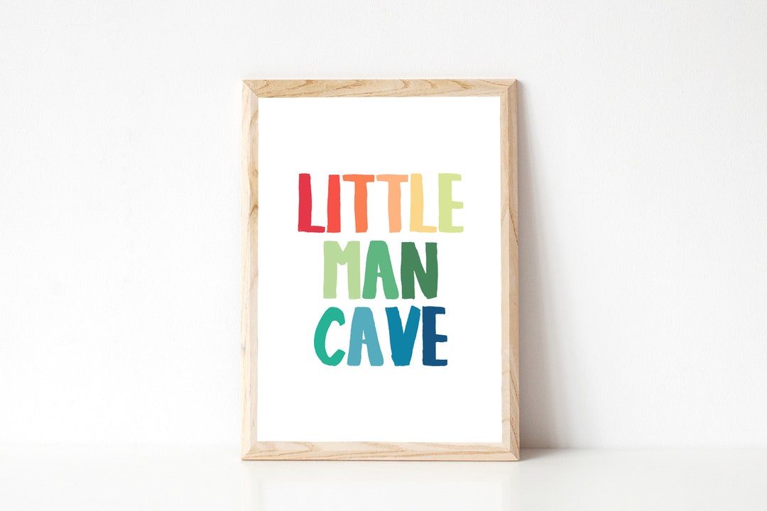 Little Man Cave, Printable Poster, Nursery Decor, Rainbow Nursery ...
