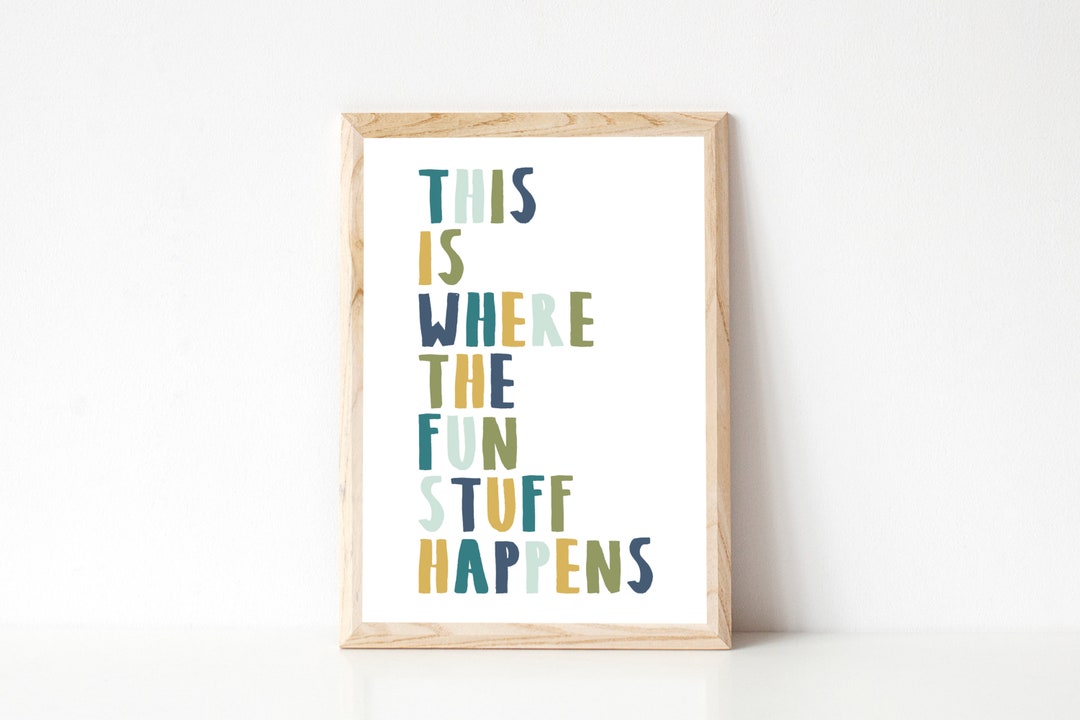 Playroom Print, This is Where the Fun Stuff Happens Poster Printable ...