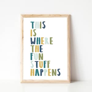 Playroom Print, This is Where the Fun Stuff Happens Poster Printable ...