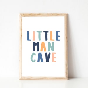 Little Man Cave, Nursery Print, Alphabet Print, 123 Print, Nursery Wall ...