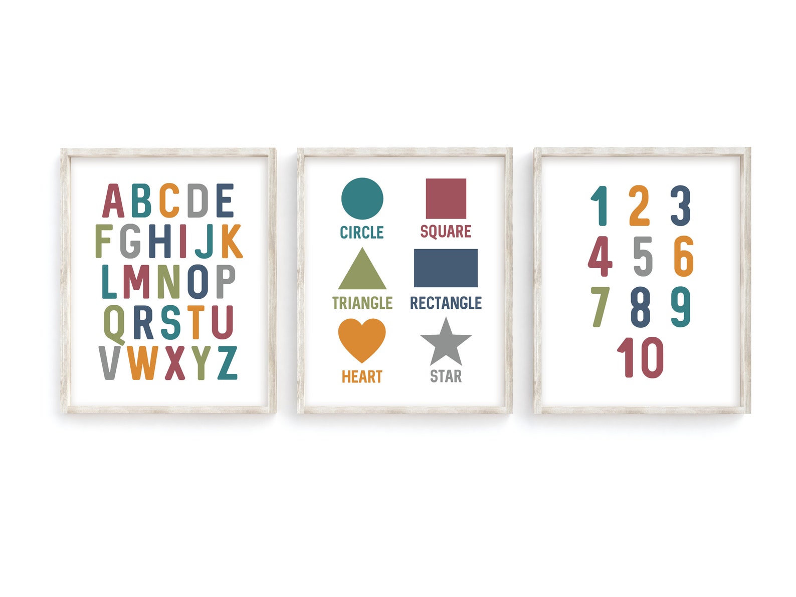 Shapes Print ABC Print 123 Print Home School Prints | Etsy