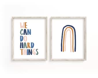 We Can Do Hard Things Download Printable Art Inspirational - Etsy