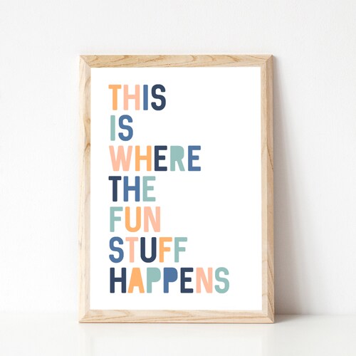 This is Where the Fun Stuff Happens Poster Print Playroom - Etsy