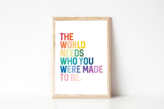 Rainbow Print Printable Wall Art Motivational Quotes Poster | Etsy