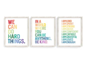 We Can Do Hard Things Download Printable Art Inspirational - Etsy