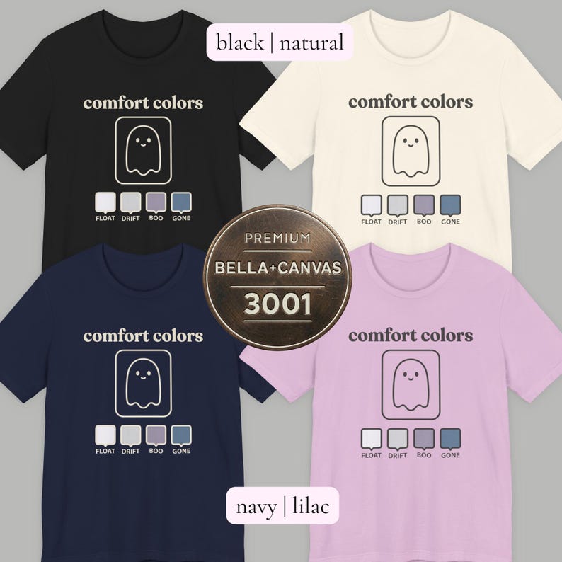 Ghost Color Palette T-shirt | Halloween Ghost Tee Pastel Colors - Etsy UK
