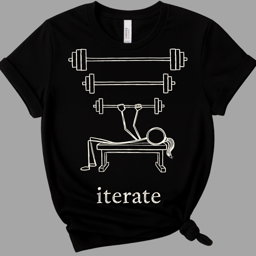 Iterate Stick Figure Bench Press Shirt – Minimalist Fitness Apparel - Etsy
