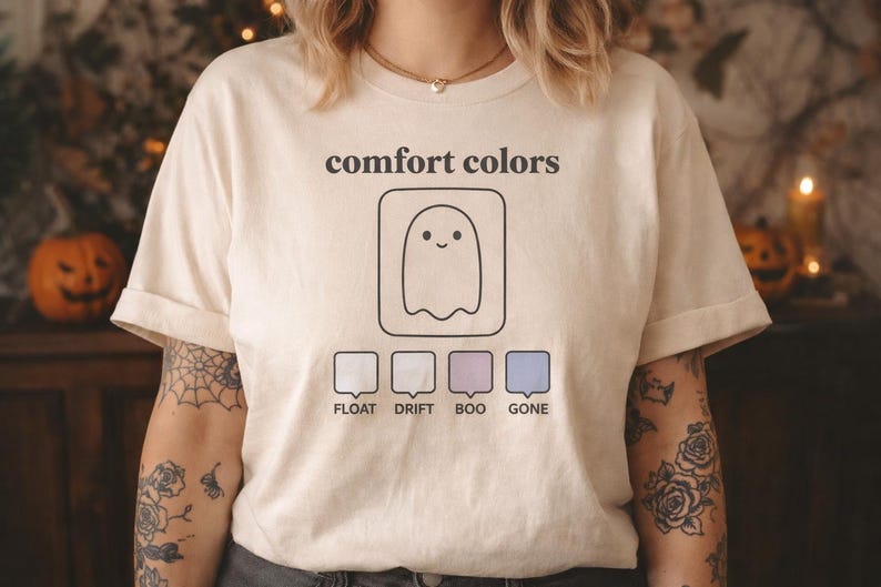 Ghost Color Palette T-shirt | Halloween Ghost Tee Pastel Colors - Etsy UK