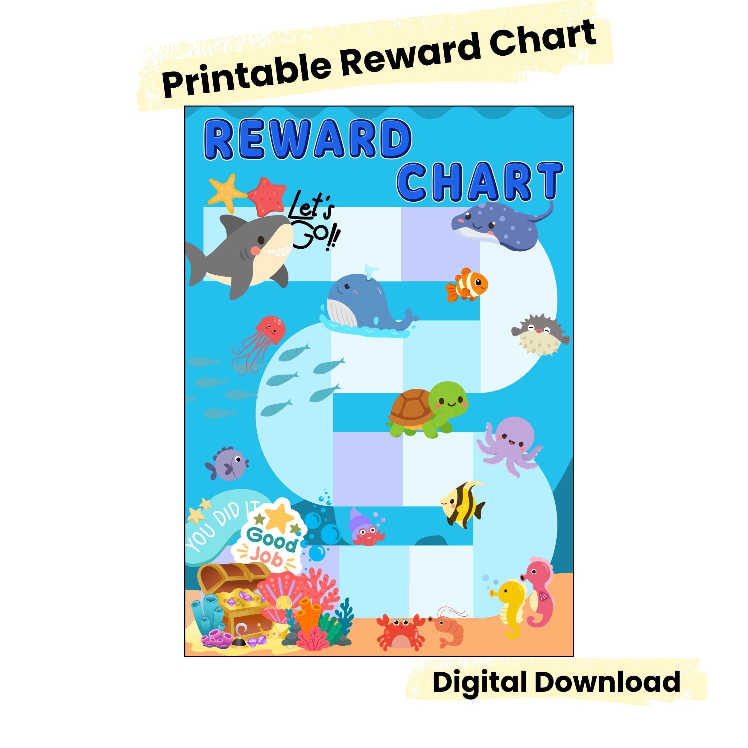 Ocean Kids Reward Chart , Cute Sea Animal Reward Chart , Printable ...