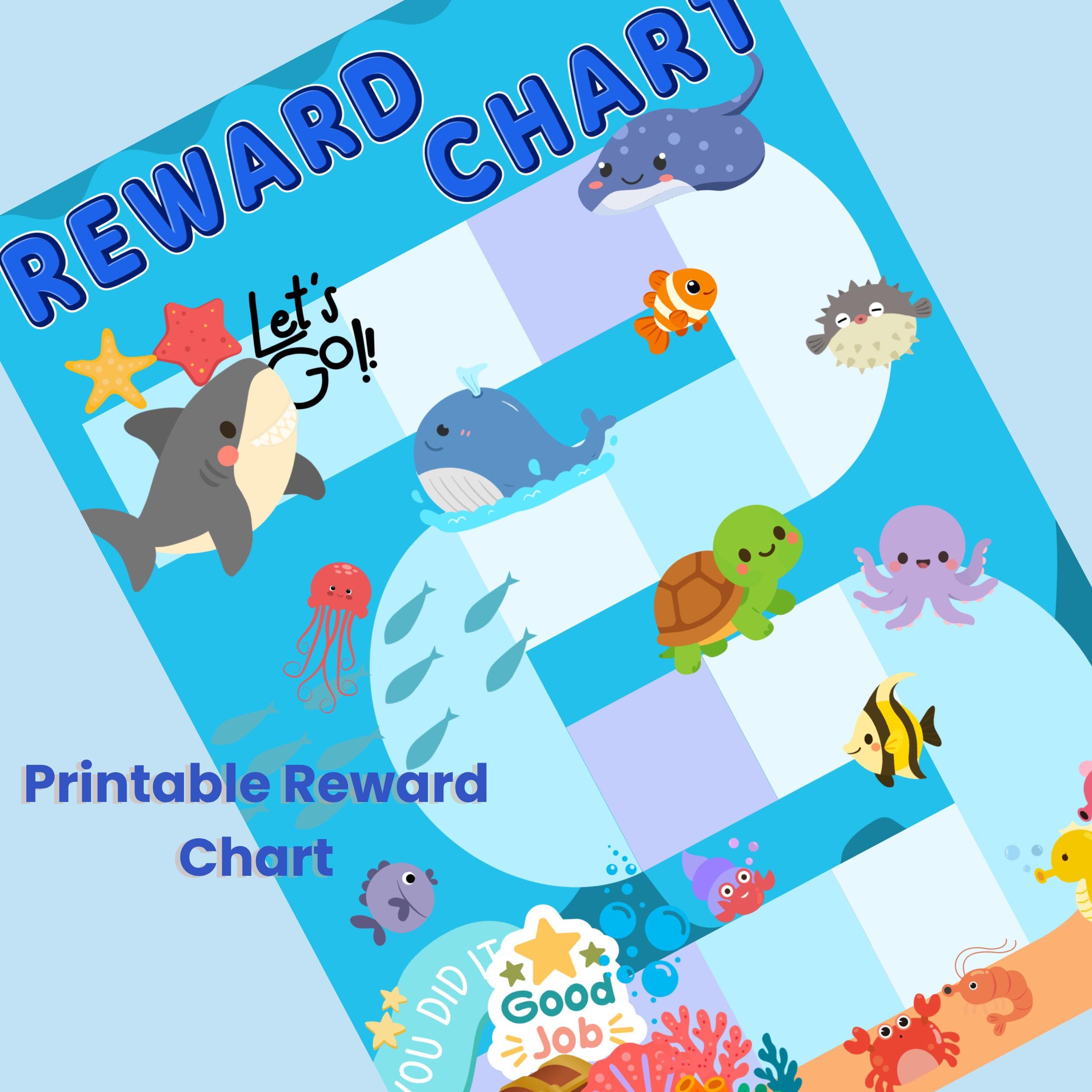 Ocean Kids Reward Chart , Cute Sea Animal Reward Chart , Printable ...