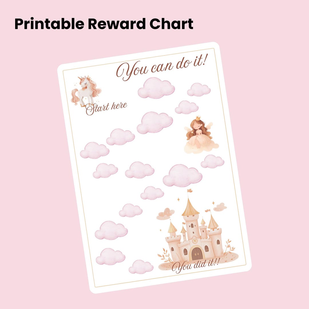 Princess Reward Chart Printable for Kids|unicorn Behavior Chart-fairy ...