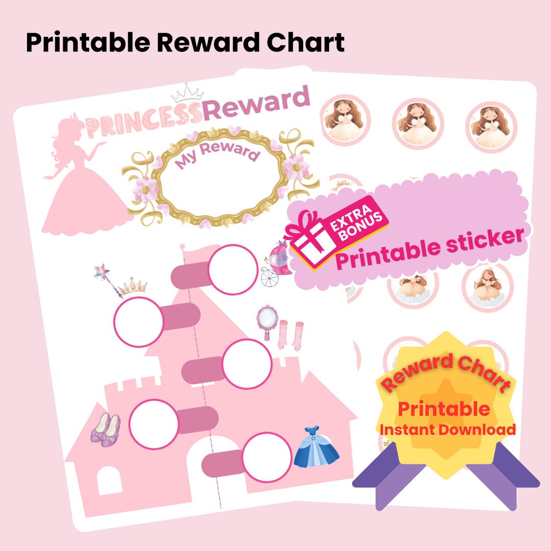Princess Reward Chart, Kids Chore Chart, Printable Behavior Chart ...