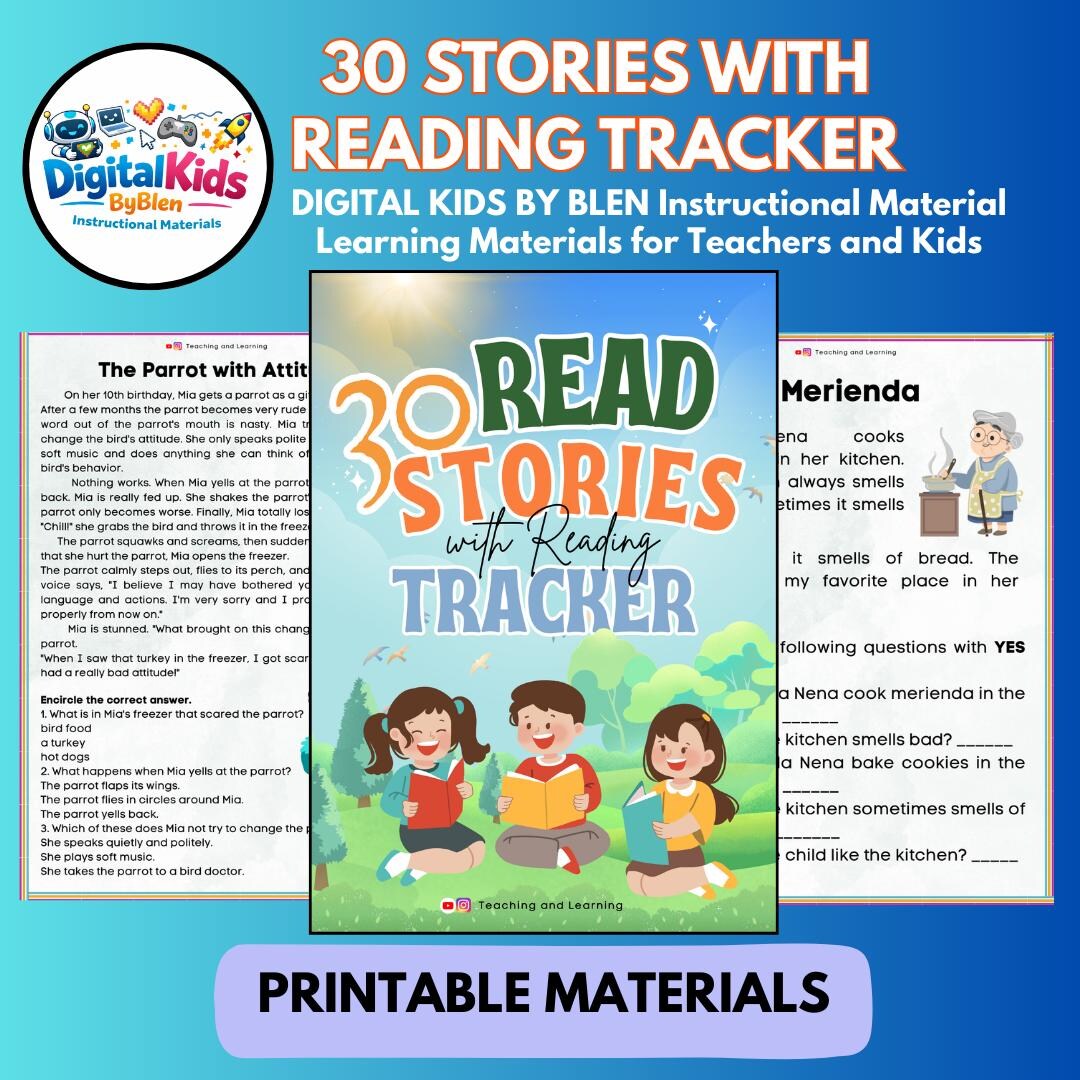 Reading Log / Book Tracker / 30 Stories for Comprehension Printable - Etsy
