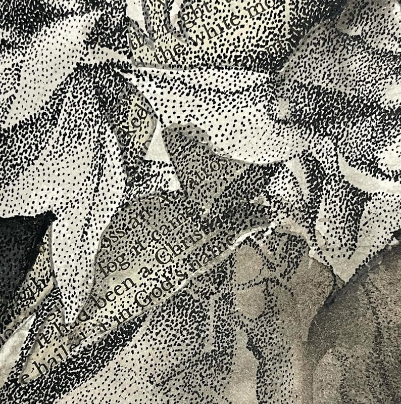 Bougainvillea - Original Ink and Collage Artwork - Etsy UK