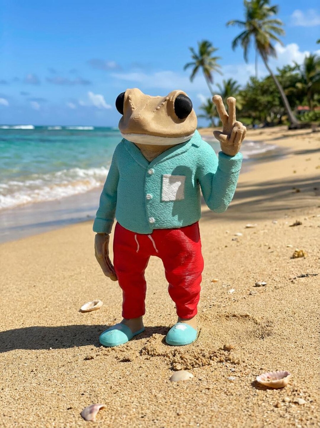 Bad Bunny "sapo Concho" DTMF 3D Printed Figure – Puerto Rico Flag ...