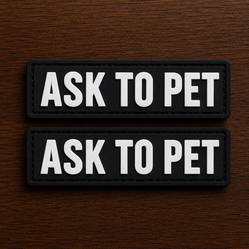 Ask to Pet PVC Patch, Working Dog Service Animal Badge, Tactical K9 ...