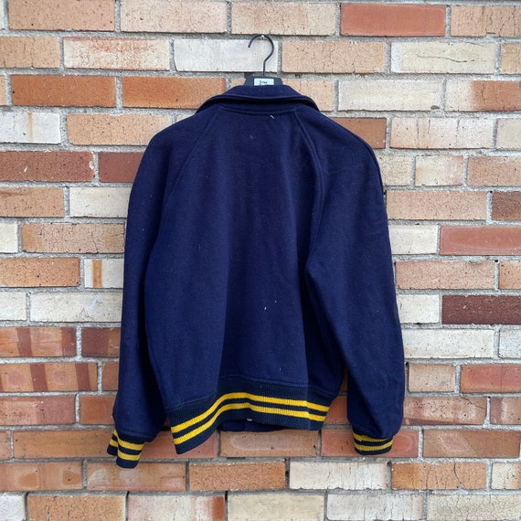 vintage 60s blue wool letterman jacket / m medium - Gem