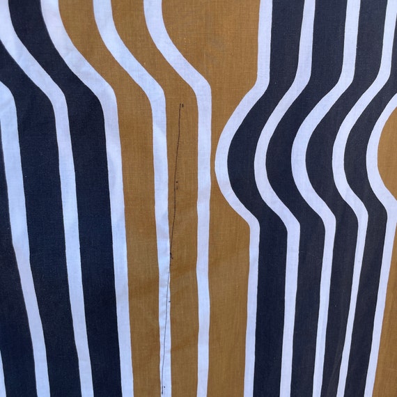 vintage 70s beige brown african wax print oversized k… - Gem