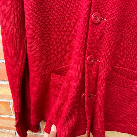 vintage 50s/60s red wool stadium delcrest band cardig… - Gem