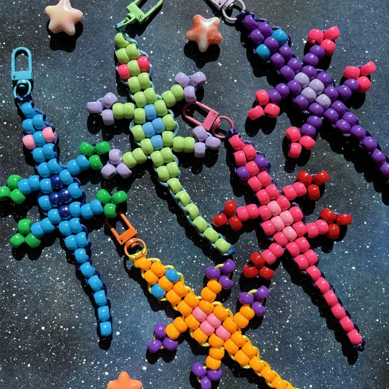 Beaded Lizard Keychains - Etsy
