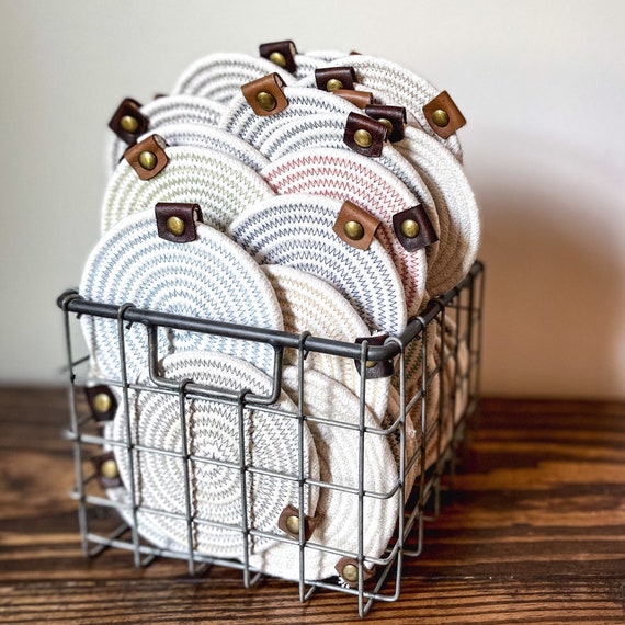 Natural Cotton Rope Coasters | Etsy