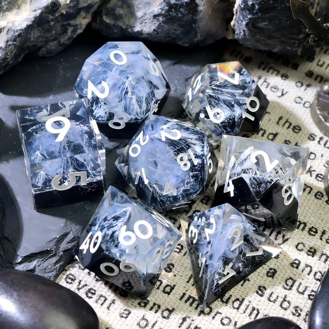 Dnd Dice Set Snow Mountain Resin Dice Set Dice Sets for Dungeons and ...