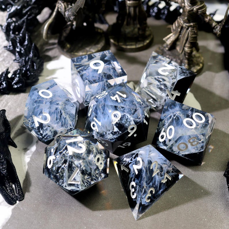 Dnd Dice Set Snow Mountain Resin Dice Set Dice Sets for Dungeons and ...