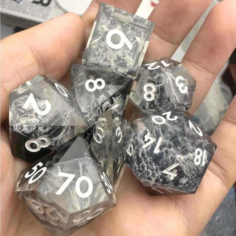 Dnd Dice Set Snow Mountain Resin Dice Set Dice Sets for Dungeons and ...