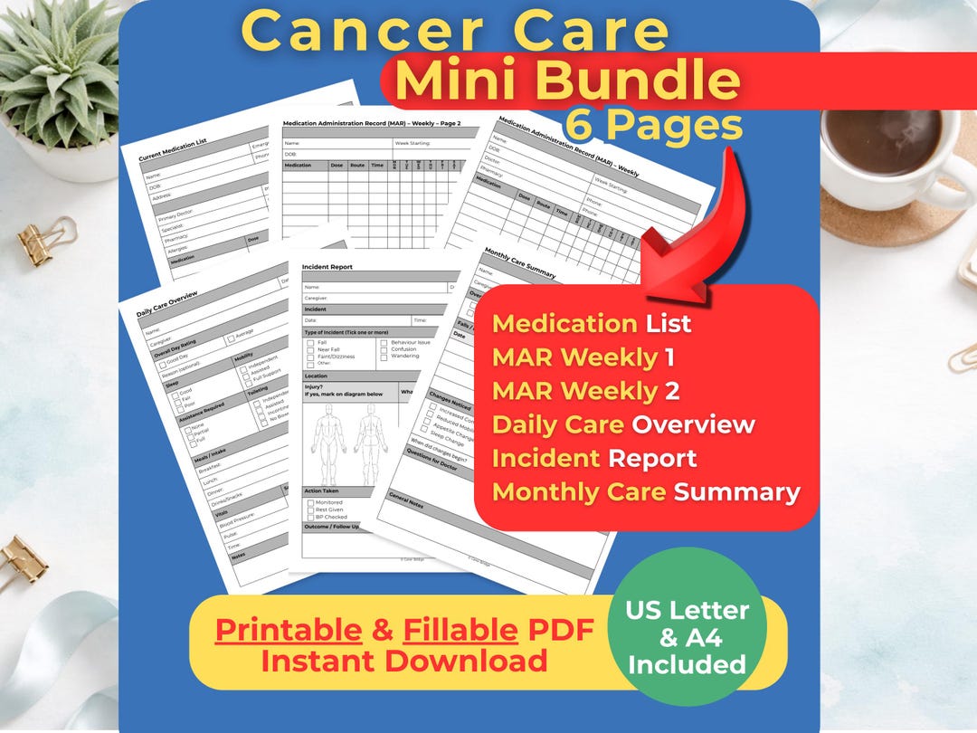Cancer Care | Medication Administration Record Template | MAR Weekly ...