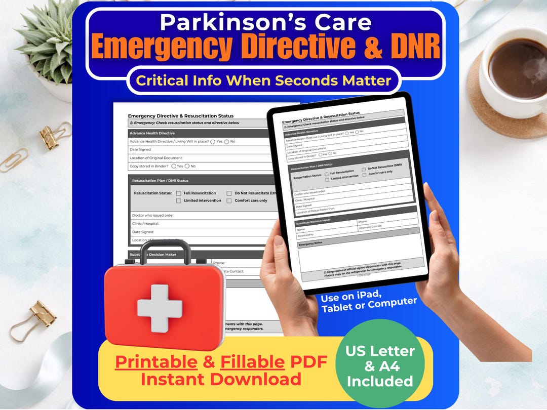 Parkinsons Emergency Medical Information Sheet | DNR Form Printable ...