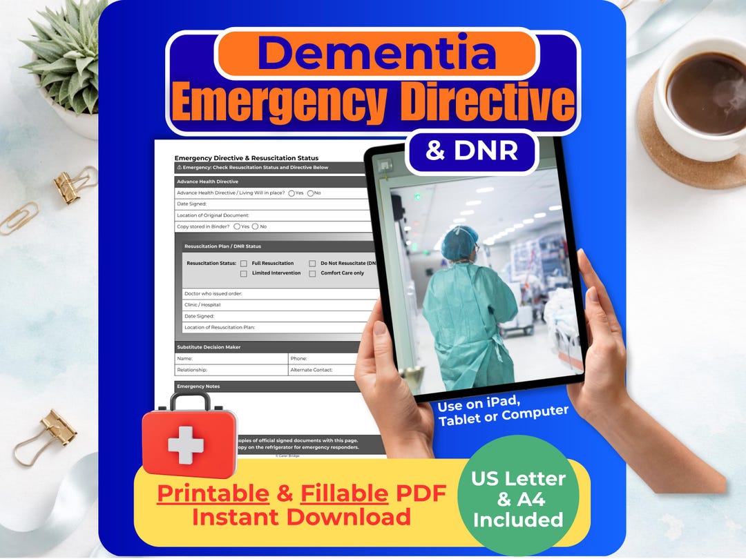 Dementia Emergency Medical Information Sheet | DNR Form Printable ...