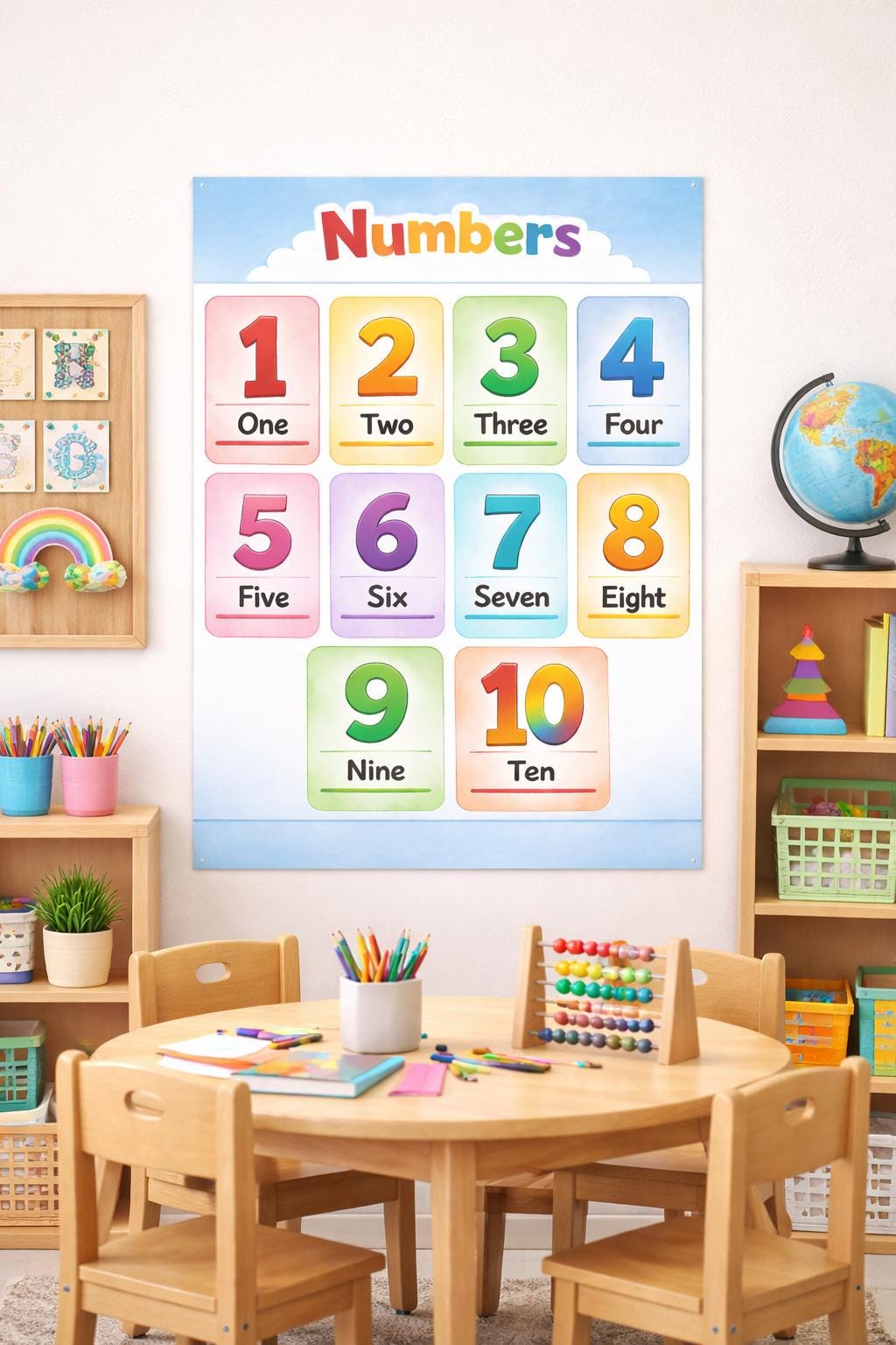 Numbers 1-10 Poster for Kids – Preschool Learning Wall Art (digital ...