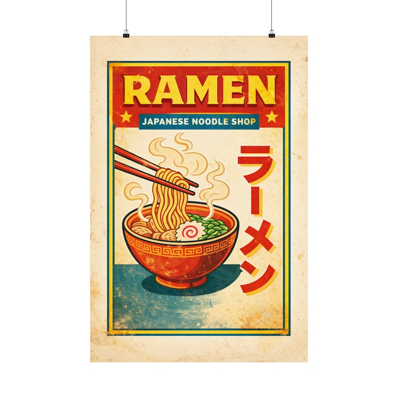 Vintage Ramen Poster Japanese Showa Style Kitchen Wall Art - Etsy 日本